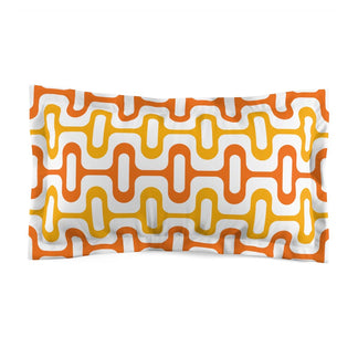 Mid Century Modern Orange Yellow ZipperDee Pillow Sham with flange ...